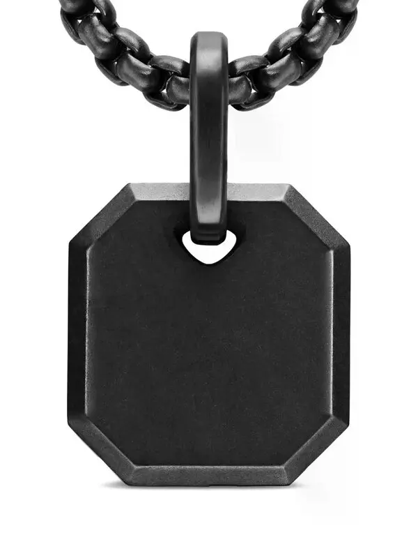David Yurman Titanium Octagonal Amulet Pendant - Black