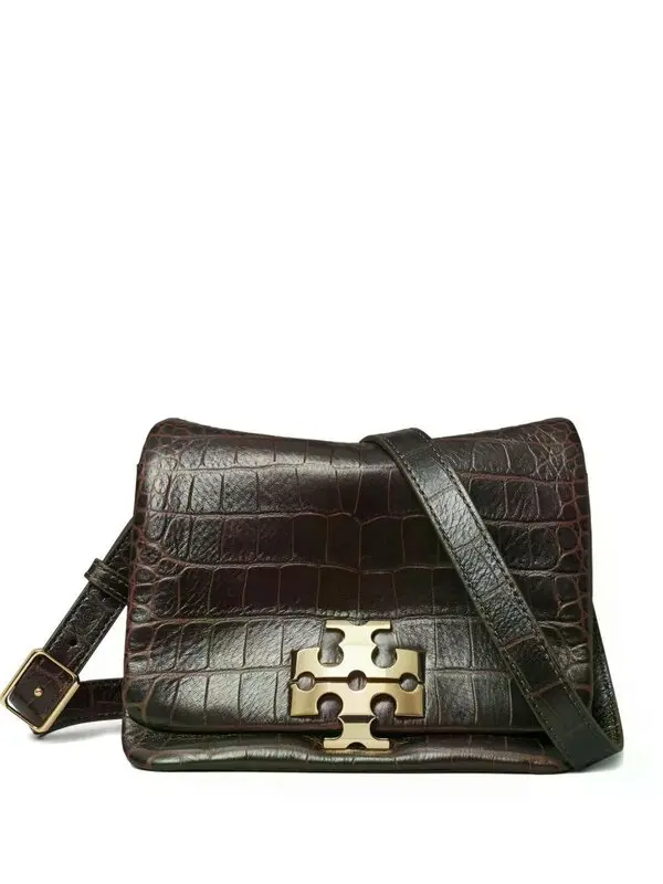 Tory Burch Leather Charlie Shoulder Bag - Brown