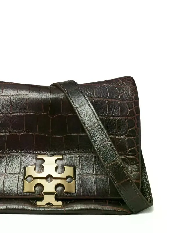 Tory Burch Leather Charlie Shoulder Bag - Brown