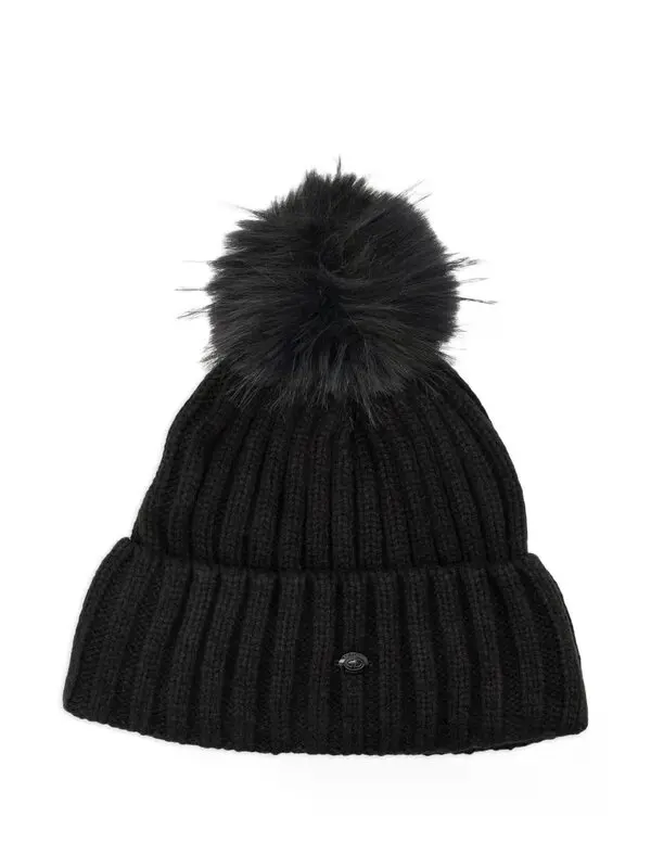 Goldbergh Pompom Ribbed Beanie - Black