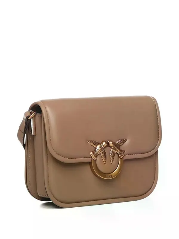 Pinko Love Box Leather Shoulder Bag - Brown