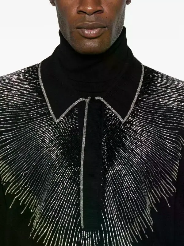 Amiri Embellished-collar Polo Shirt