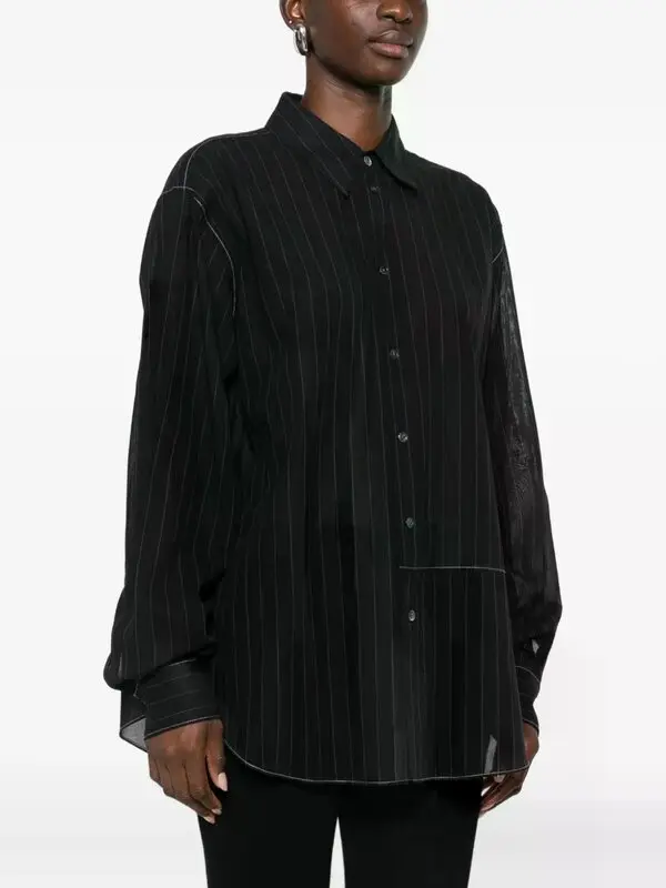 6397 Sheer Pinstripe Shirt