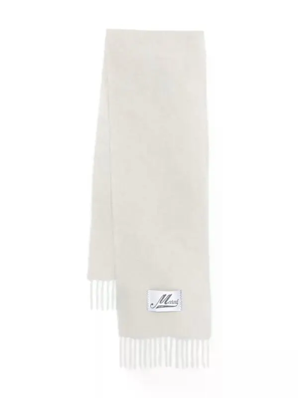 Marni Fringed Schal Scarf - White