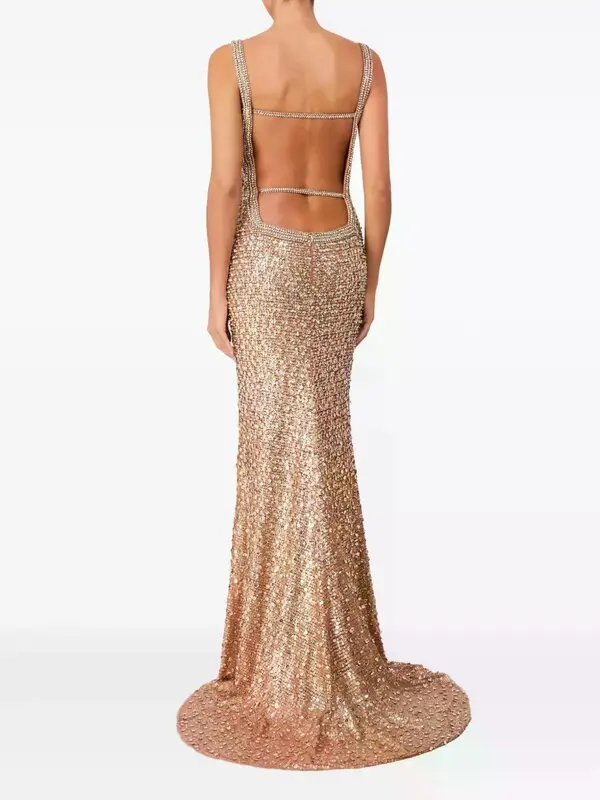 Jenny Packham Sequin-embellished Maxi Dress - Neutrals