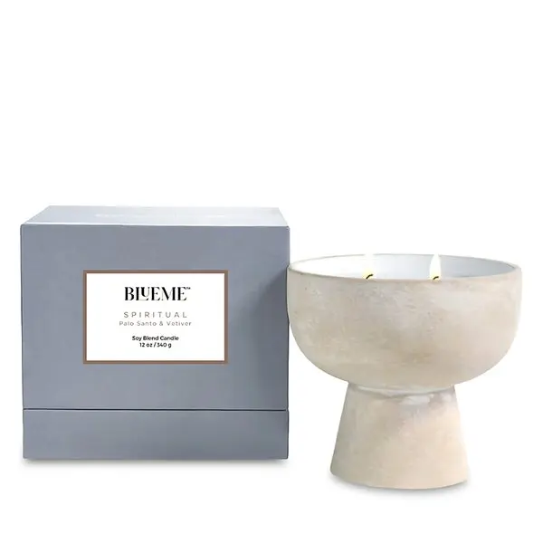 BLUEME Spiritual Palo Santo & Vetiver Soy Blend Candle 12 Oz - No Color