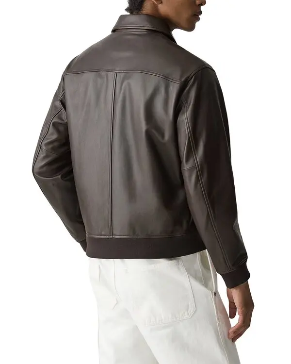 Theory Wyatt Leather Jacket - Brownwood