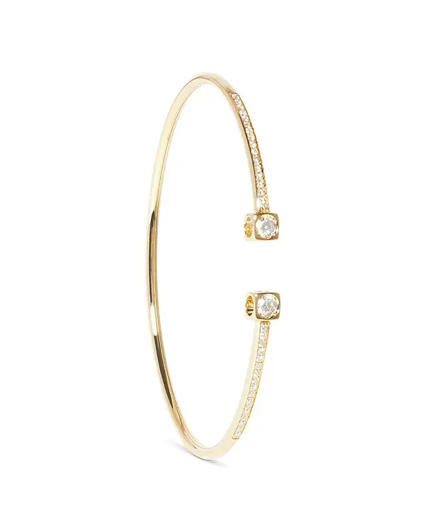 DINH VAN 18k Yellow Diamond, And Wire Cuff Bracelet - Gold