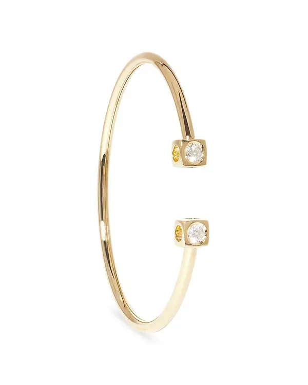 DINH VAN 18k Yellow Le Cube Diamant Diamond Wire Cuff Bracelet - Gold