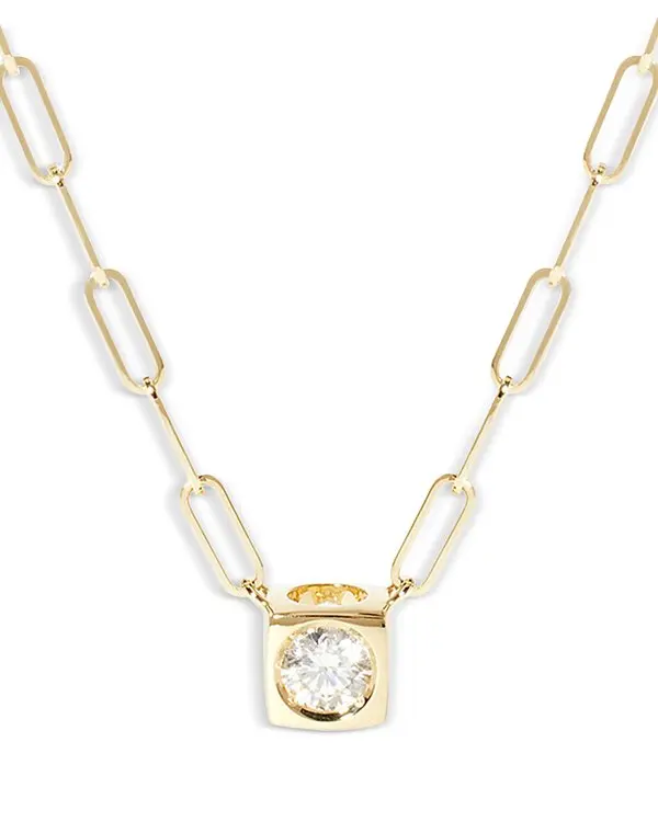 DINH VAN 18k Yellow Diamond Le Cube Pendant Necklace - Gold