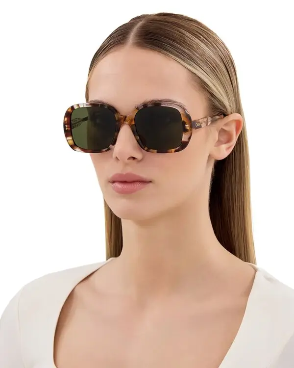 Chloé 55mm Rectangular Sunglasses