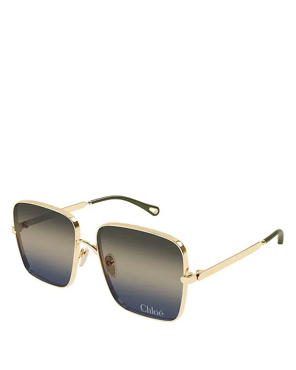 Chloé Square Sunglasses, 61mm - Gold