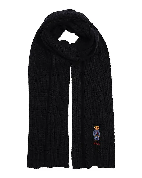 Polo Ralph Lauren Solid Denim Bear Scarf - Polo Black
