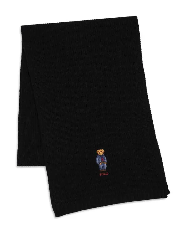 Polo Ralph Lauren Solid Denim Bear Scarf - Polo Black