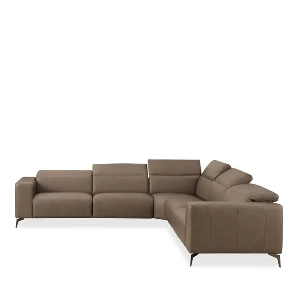 CHATEAU D'AX Chateau X'ax Nacosto Motion Leather Sectional Sofa - Taupe