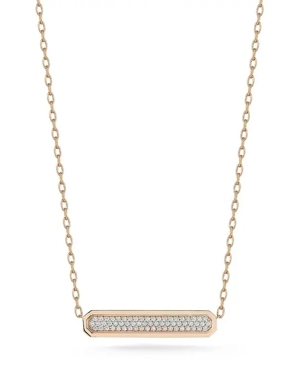 Walters Faith 18k Diamond Pave Bar Necklace - Rose Gold