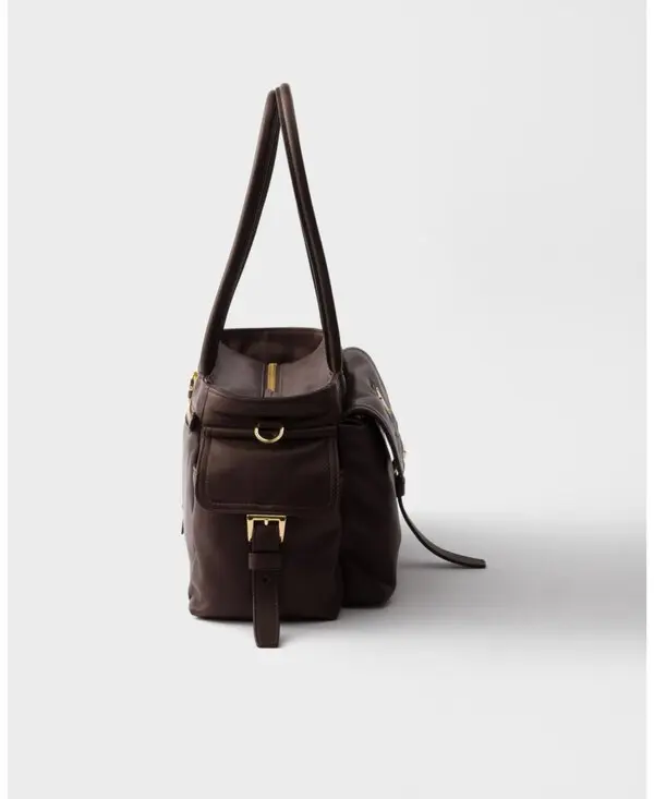 Prada Medium Nappa Leather Tote Bag - Brown