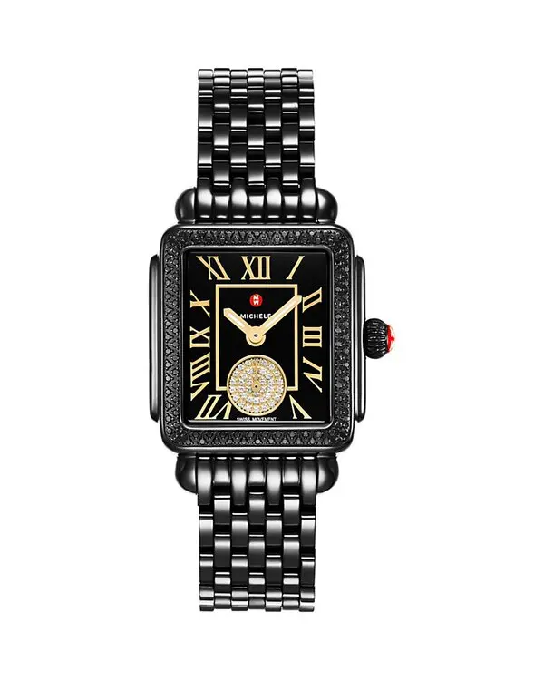 Michele Deco Madison Mid Watch - Black/black