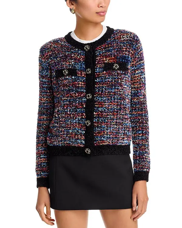 STELLAH Button-front Cardigan Sweater - Blue Multi