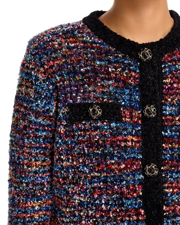 STELLAH Button-front Cardigan Sweater - Blue Multi