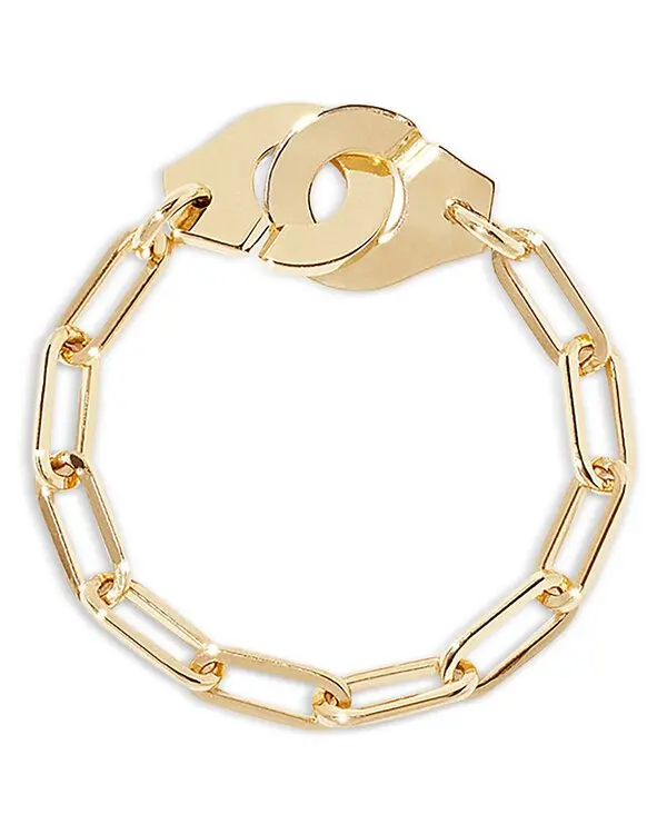 DINH VAN 18k Yellow Menottes Handcuff Chain Ring - Gold