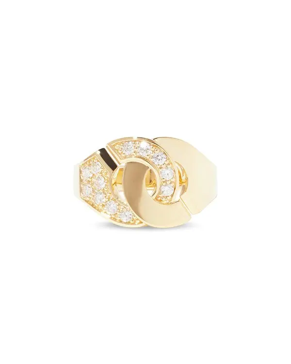 DINH VAN 18k Yellow Menottes Diamond Ring