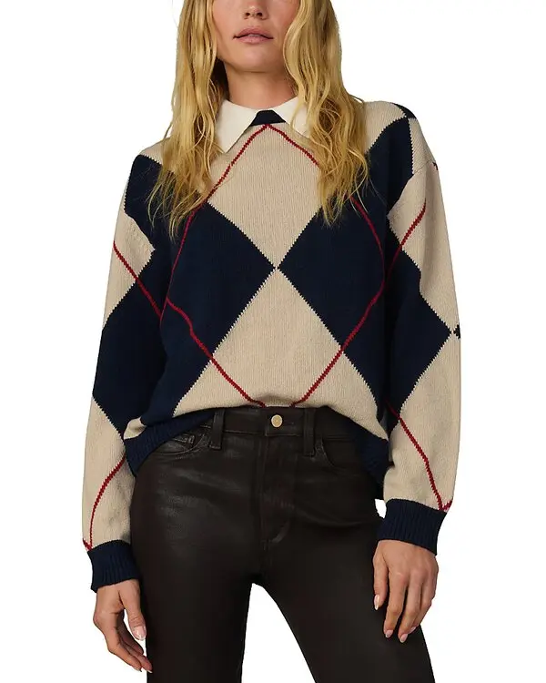 Joe's Jeans The Jude Collared Sweater - Navy Multi Argyle