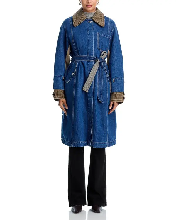 3.1 Phillip Lim Denim Combo Trench Coat