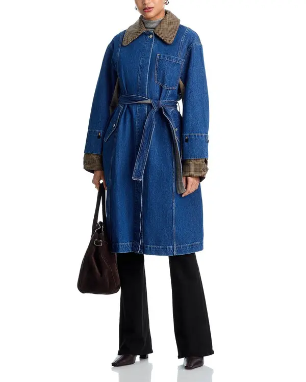 3.1 Phillip Lim Denim Combo Trench Coat
