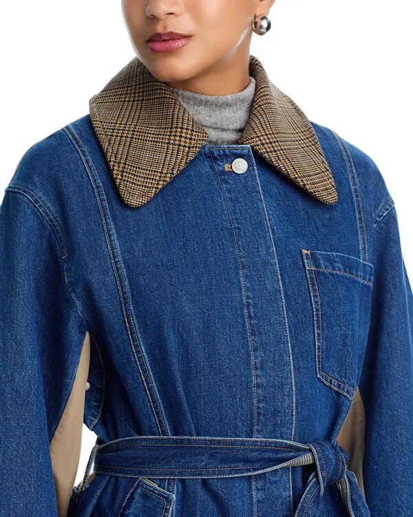 3.1 Phillip Lim Denim Combo Trench Coat