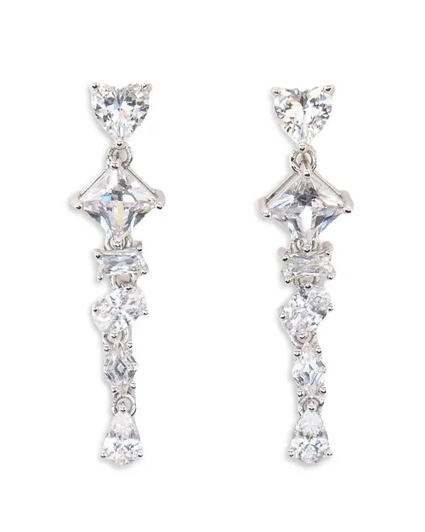 Maje Precieux Cascade Rhinestone Linear Drop Earrings - Crystal