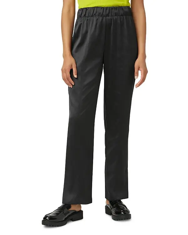Hue Satin Wide-leg Leggings - Black