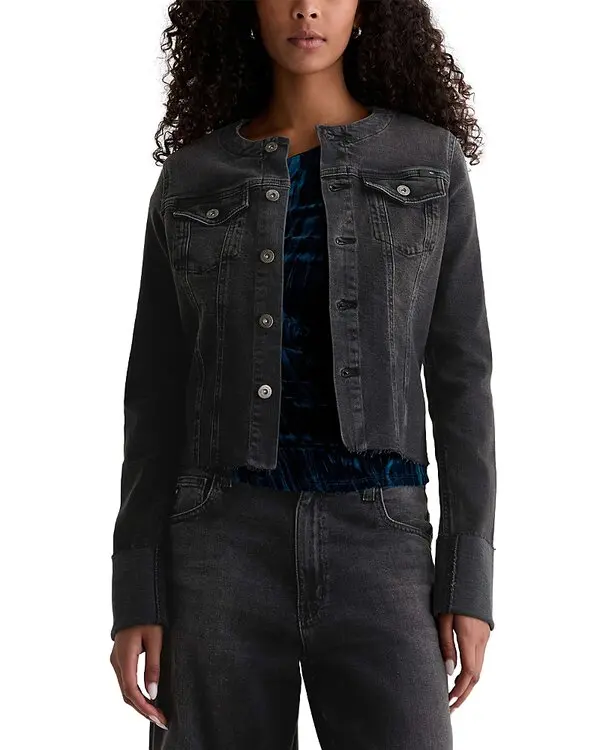 Ag Robyn Collarless Denim Jacket - Nebula