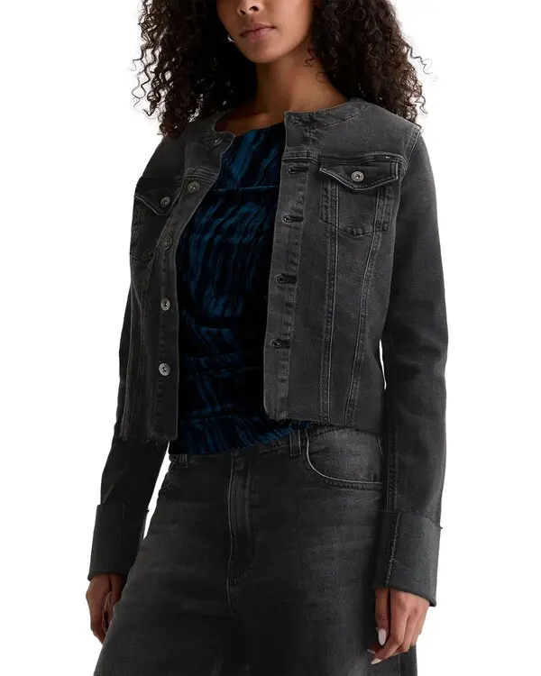 Ag Robyn Collarless Denim Jacket - Nebula