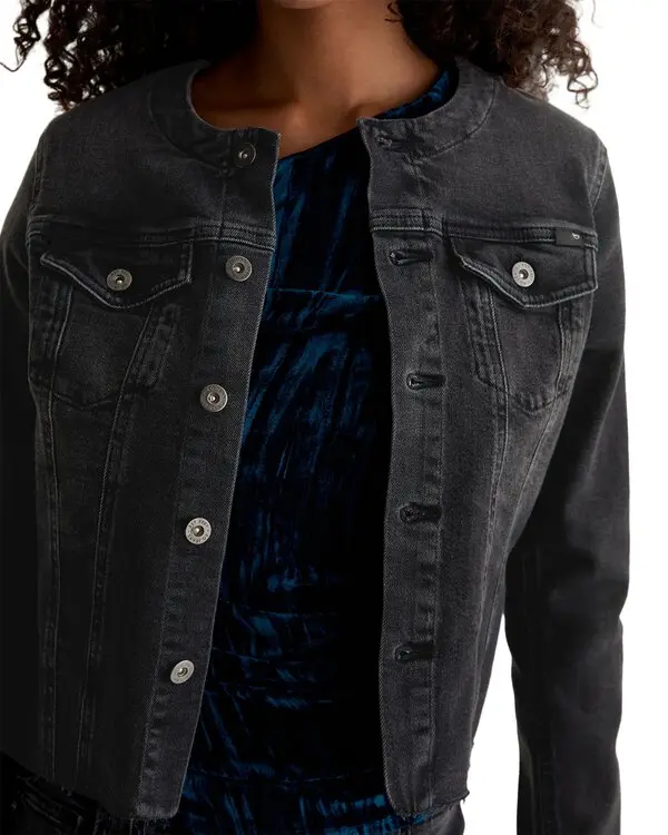 Ag Robyn Collarless Denim Jacket - Nebula