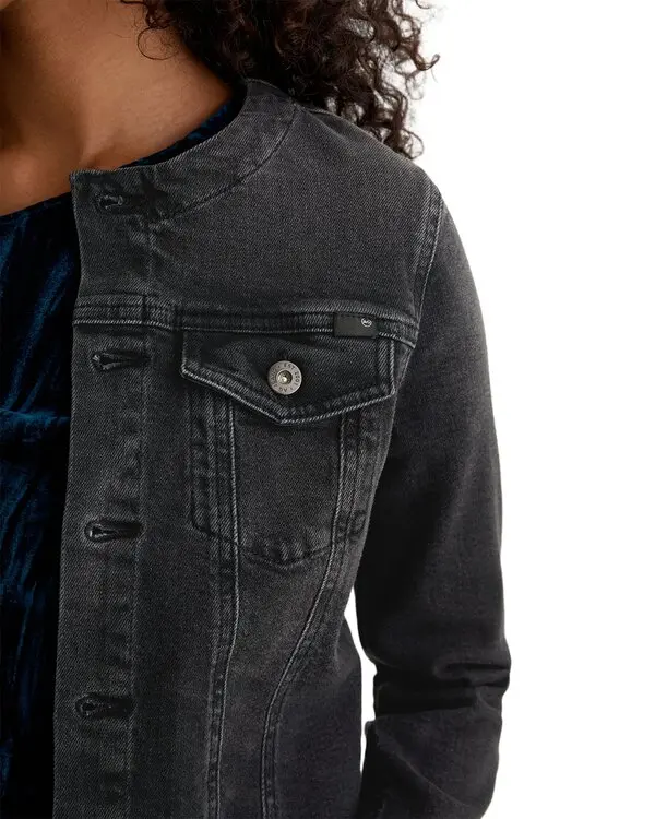 Ag Robyn Collarless Denim Jacket - Nebula