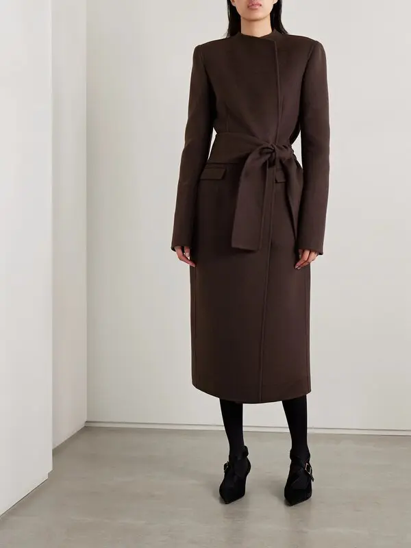 Khaite Jelson Belted Wool-felt Coat