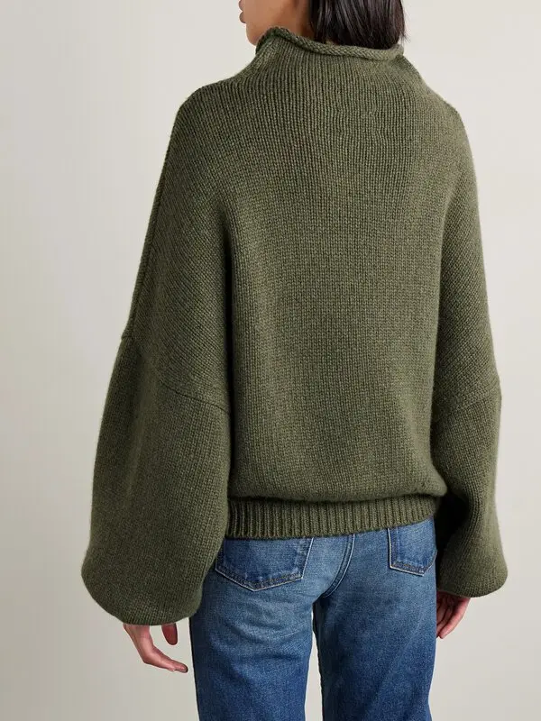 Khaite Juniper Cashmere Turtleneck Sweater - Green