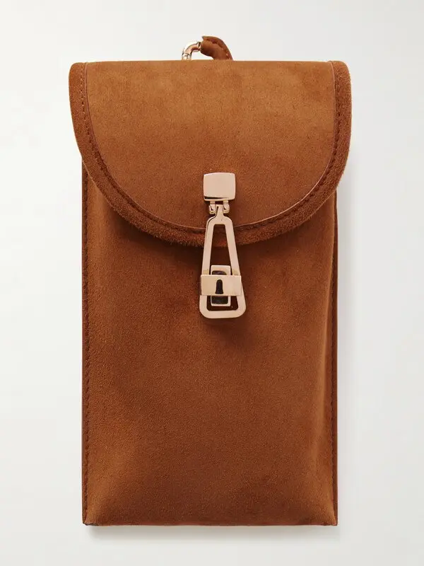 Gabriela Hearst Suede Sunglasses Pouch - Brown
