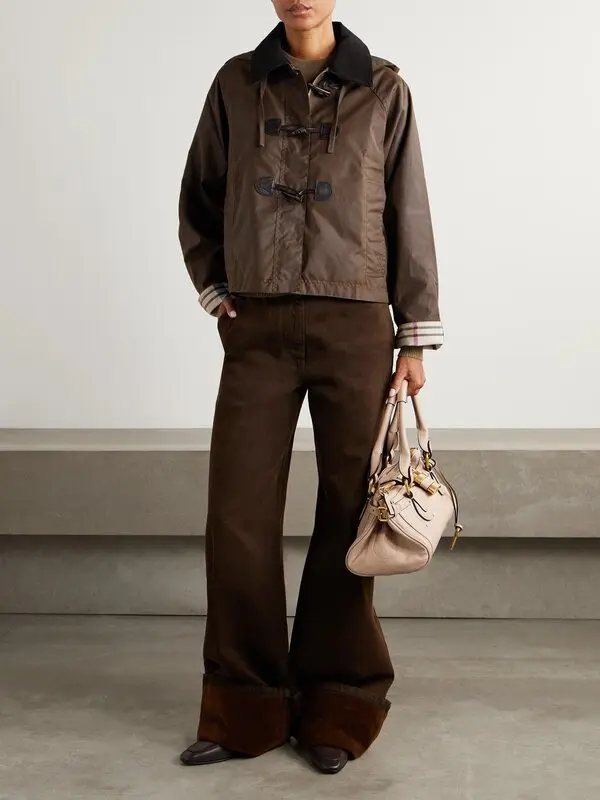 Barbour Myra Leather-trimmed Cotton Hooded Jacket