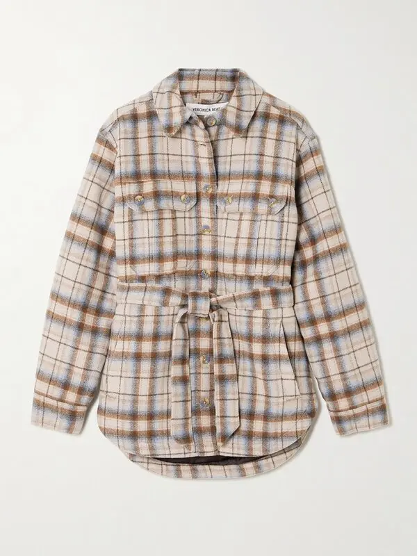 Veronica Beard Mikaela Belted Flannel Jacket