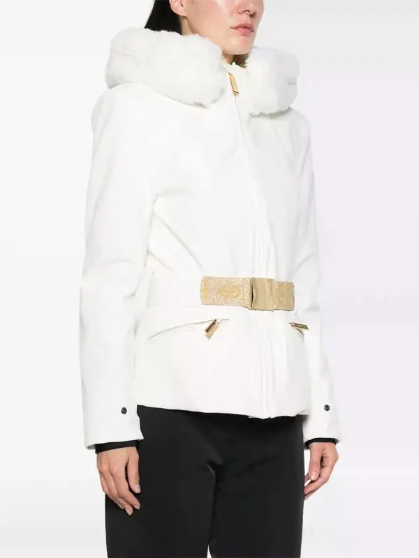 Goldbergh Faux-fur Belted Jacket - White