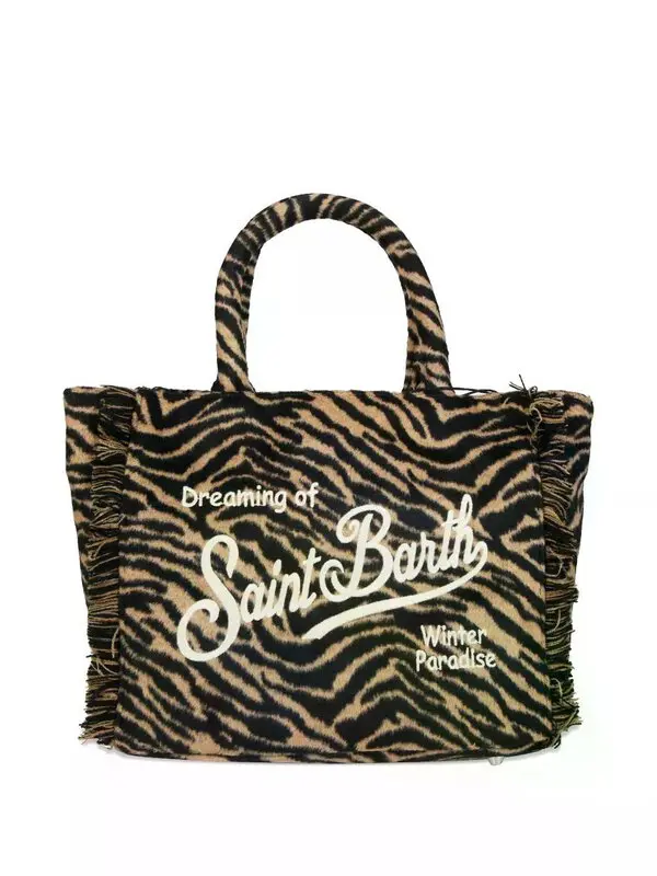 MC2 SAINT BARTH Colette Zebra-print Tote Bag - Neutrals