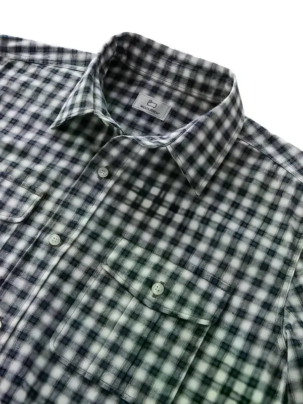 Woolrich Micro-checked Cotton Shirt - Blue