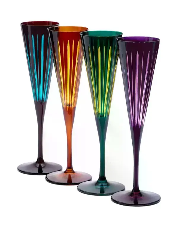 L'Objet Prism Champagne Flutes Set - Blue