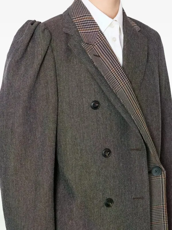 Kolor Herringbone Panelled Overcoat