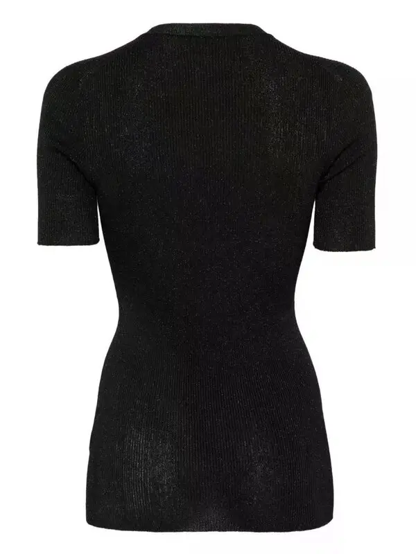 Rochas Logo-appliqué Knitted T-shirt - Black