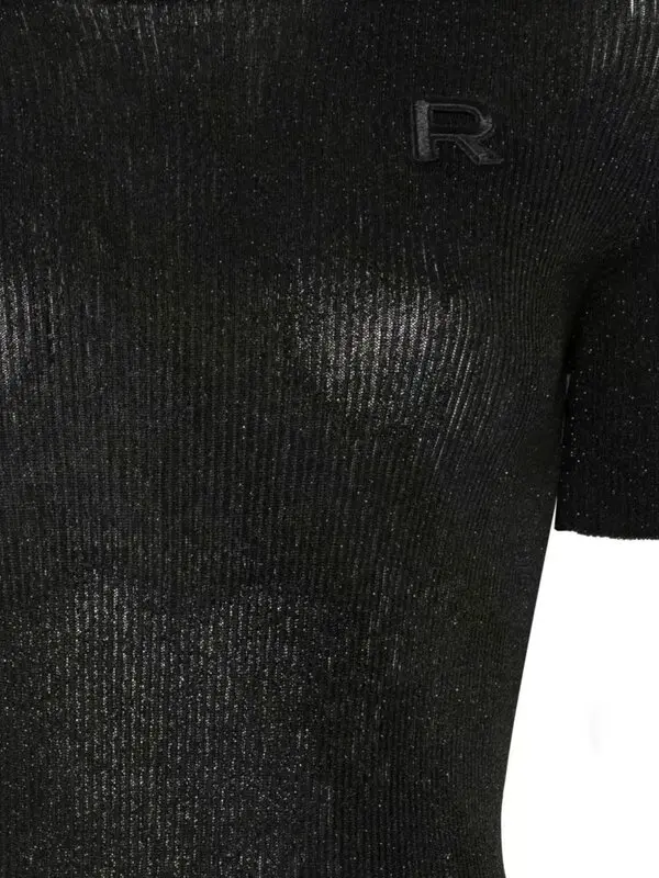 Rochas Logo-appliqué Knitted T-shirt - Black