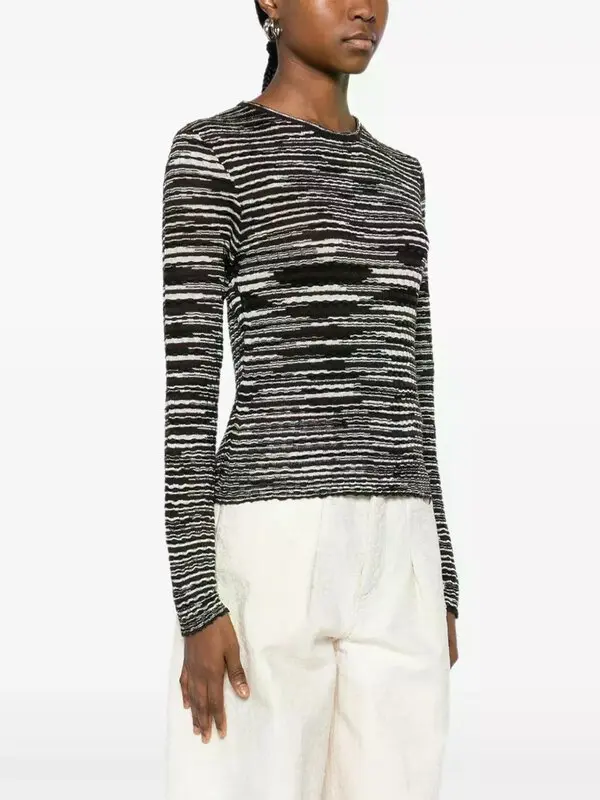 Missoni Striped Round-neck Sweater - Black
