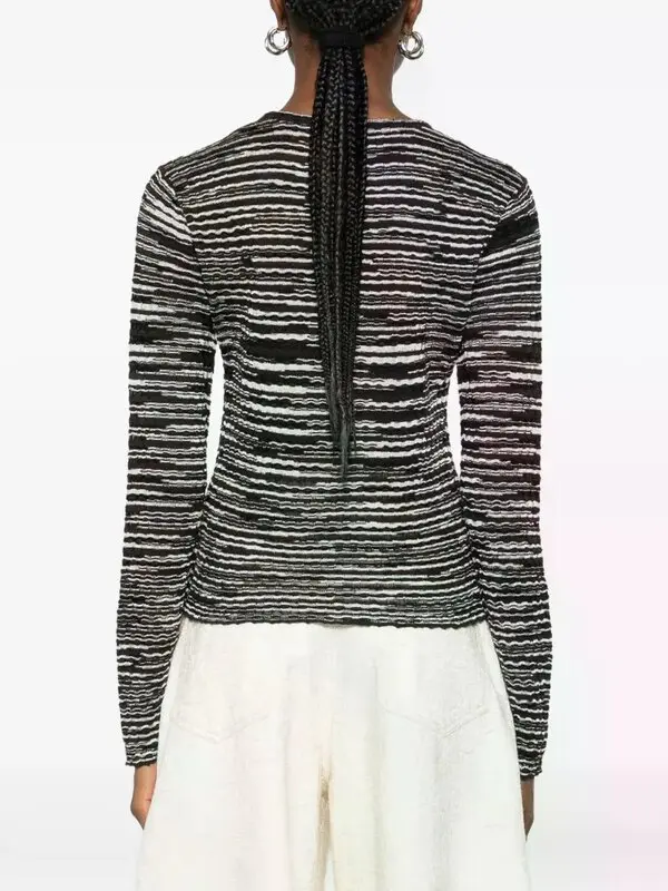 Missoni Striped Round-neck Sweater - Black